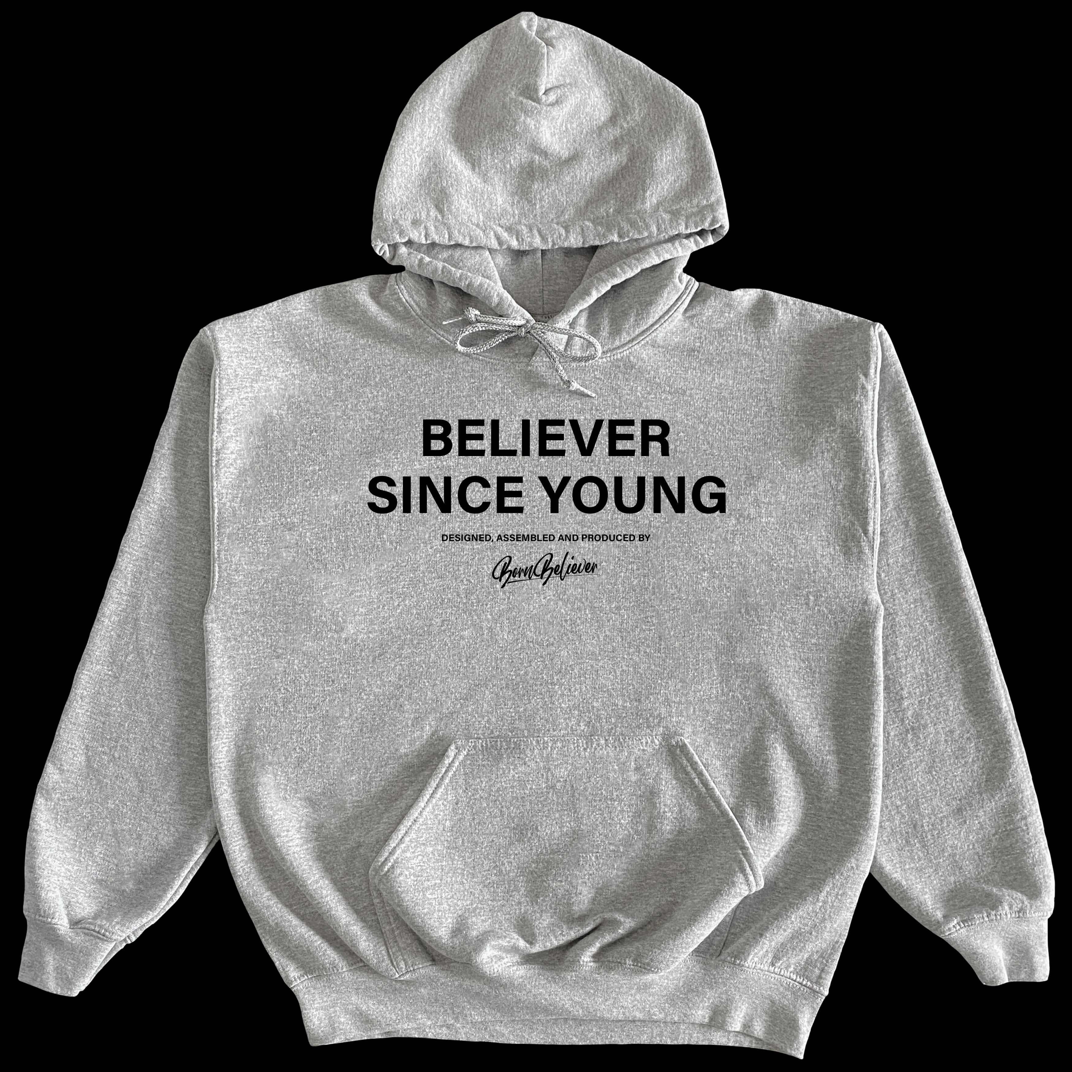 HEATHER GREY ''BELIEVER SINCE YOUNG'' HOODIE – BornBeliever